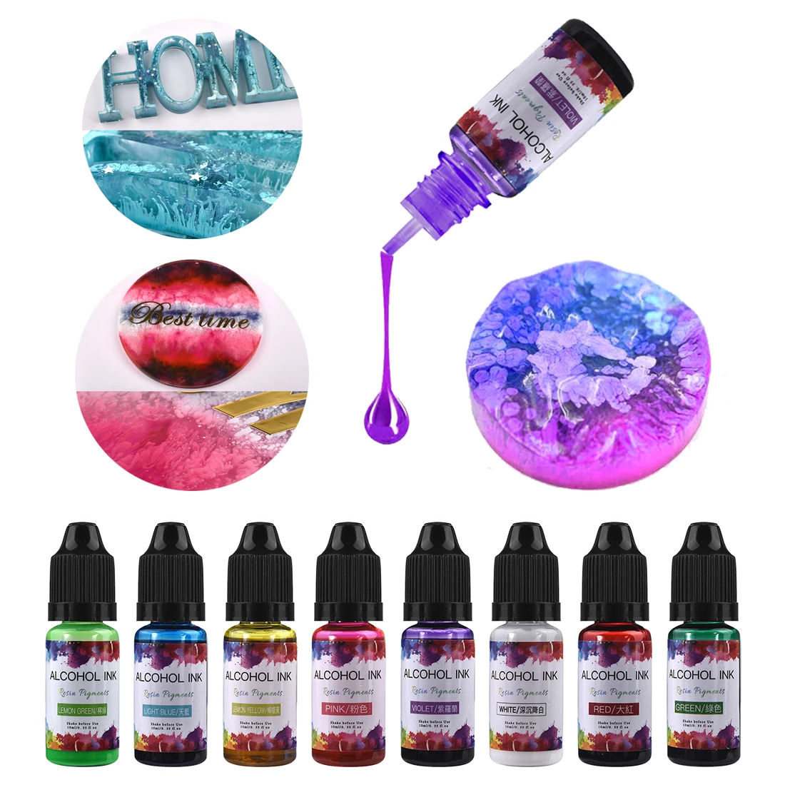 10ml/15ml Art Ink Alcohol Resin Pigment Liquid Colorant Dye Ink ...