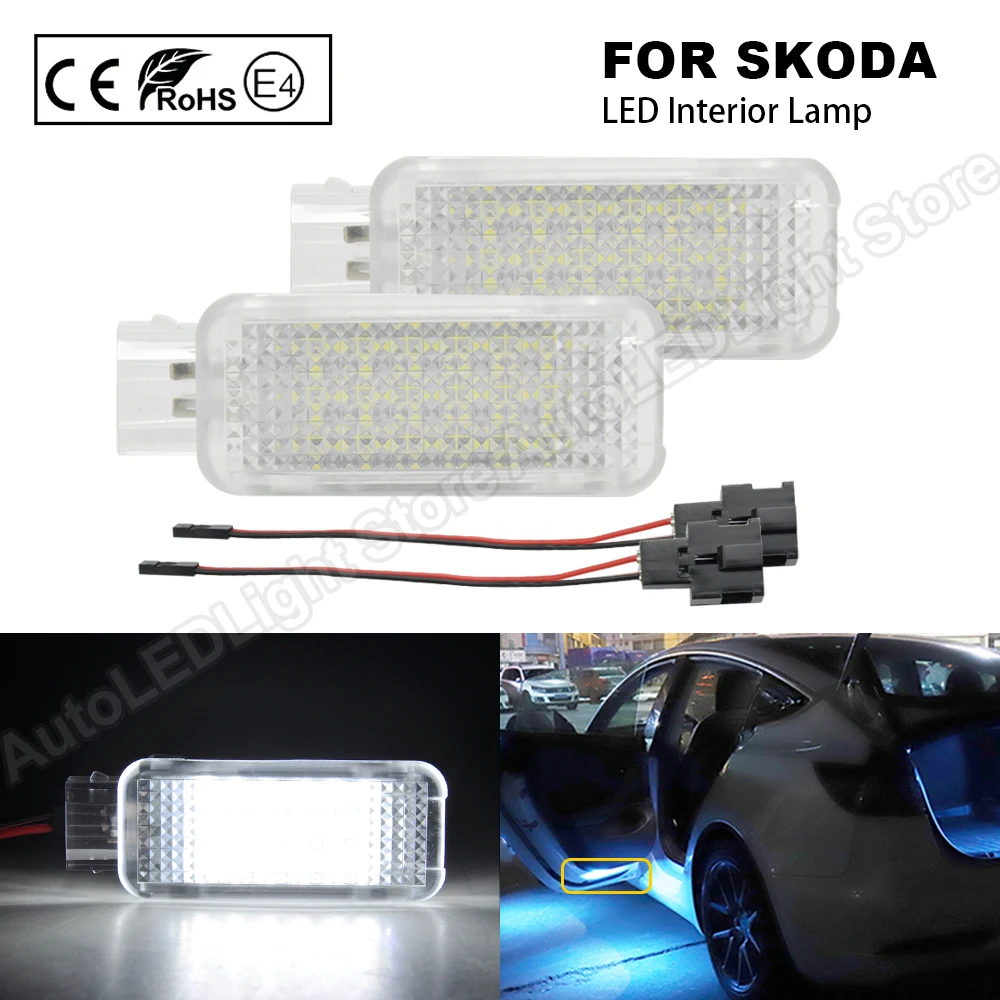 2Pcs LED Courtesy Door Foot Trunk Boot Luggage Light Lamp For VW ...