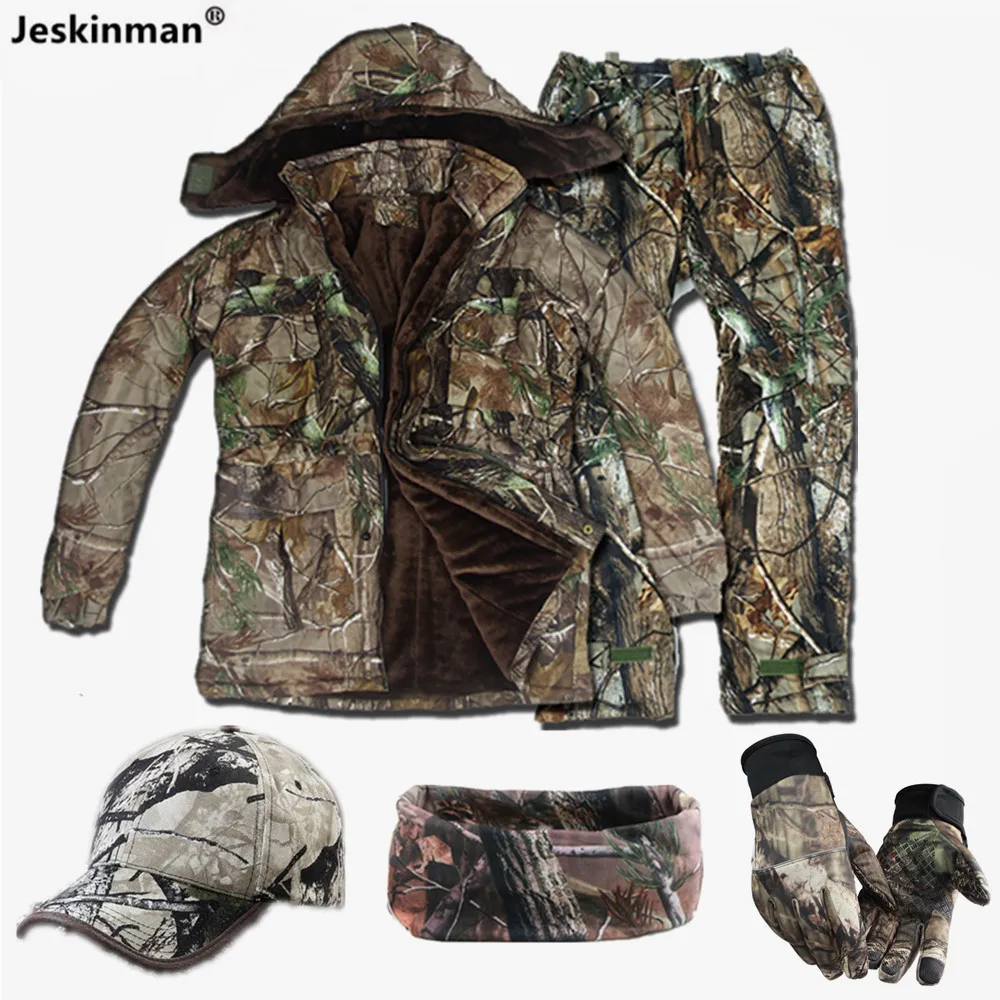 Winter-Thermal-Tree-Camo-Hunting-Fishing-Suit-Rainproof-Bionic ...
