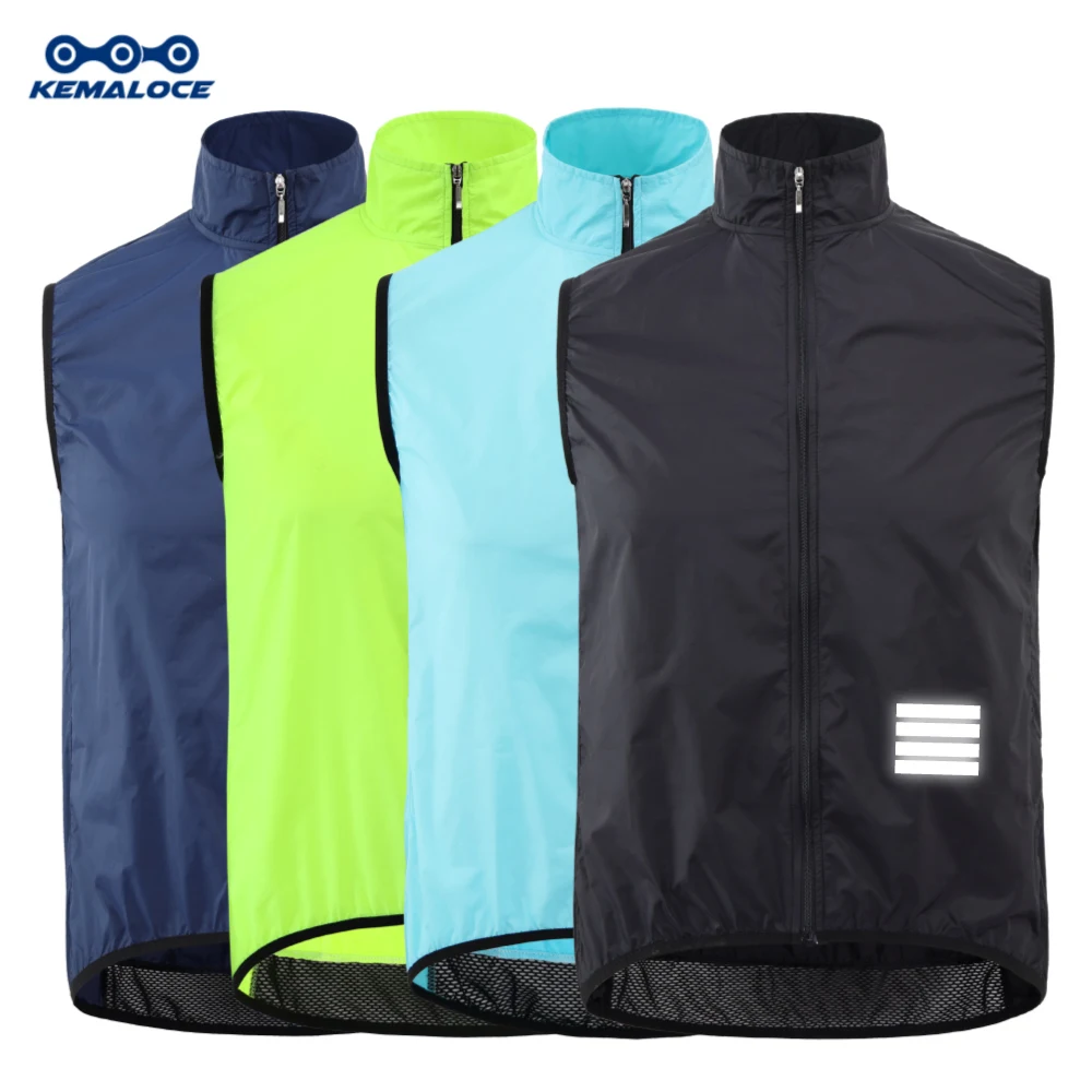 KEMALOCE Cycling Vest Wind Navy Blue Men 2022 Sleeveless Bicycle Gilet ...
