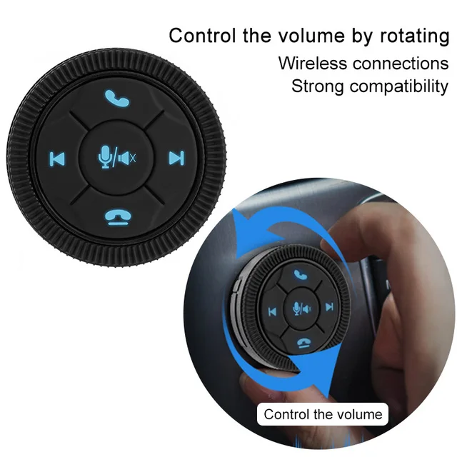 Eunavi Universal Car Steering Wheel Controller 7Key Wireless Steering ...