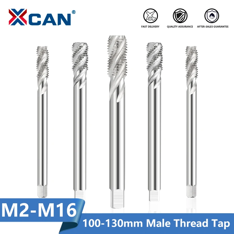 XCAN-Thread-Tap-M2-M16-Male-Metric-Tap-Length-100-130mm-Spiral-Flute ...