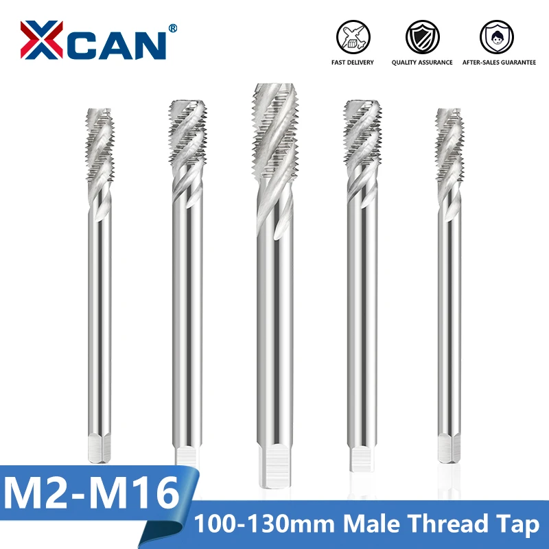 XCAN Thread Tap M2 M16 Male Metric Tap Length 100 130mm Spiral Flute ...