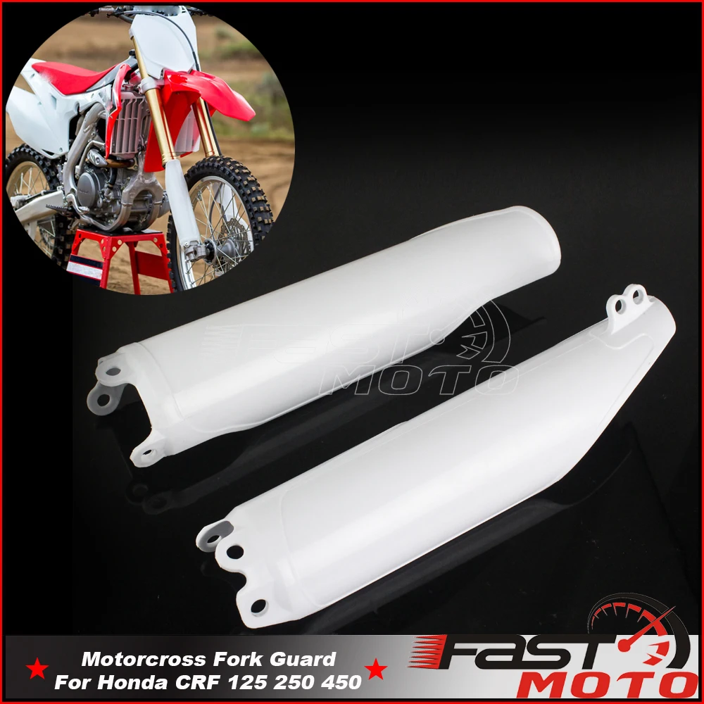 White Black Plastic Fork Guard Front Shock Absorbe Cover Protector For ...