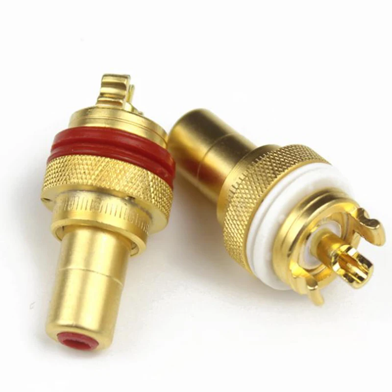 Red+white Rca Female Socket Chassis High Quality Rca Cmc Female ...