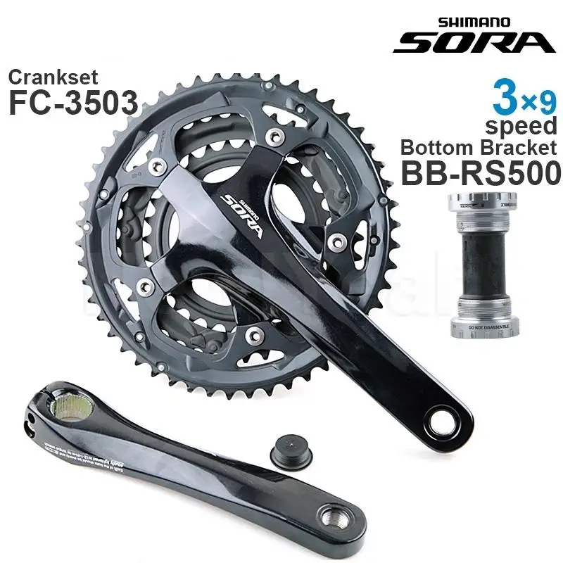 시마노 SORA 3500 3x9v 그룹 세트 FC 3503 크랭크 셋 50 39 30T 165, 170, 175mm BB ...