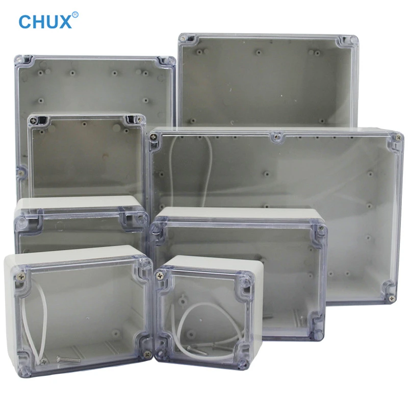 Waterproof Plastic Junction Box Transparent Cover Enclosure Electronic ...