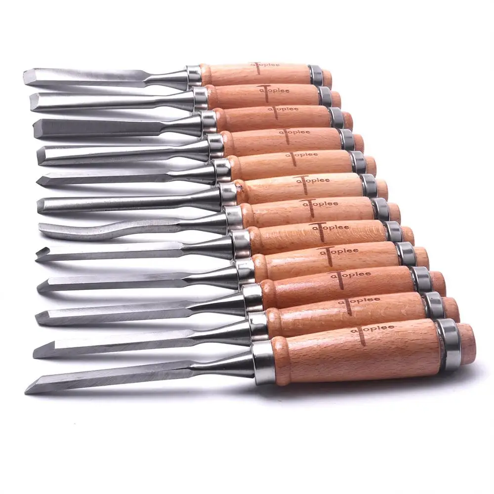 CHEERBRIGHT New Professional 12Pcs 8 Inch Wood Carving Chisel Gouge Set ...