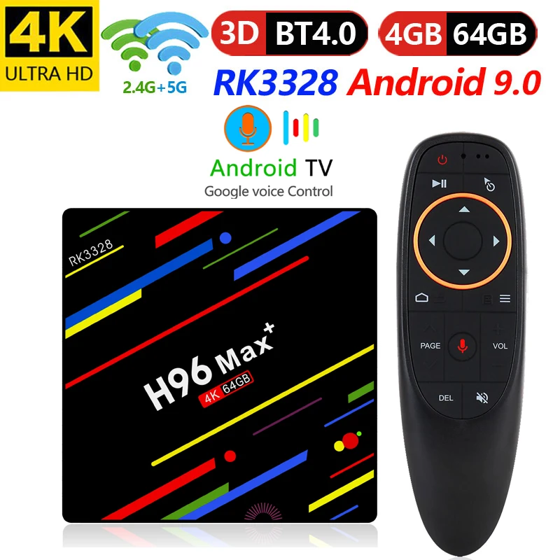 H96 Max artı Android 9.0 TV kutusu RK3328 RK3328 4K akıllı TV kutusu 2.4 & 5G Wifi BT4.0 4GB ...