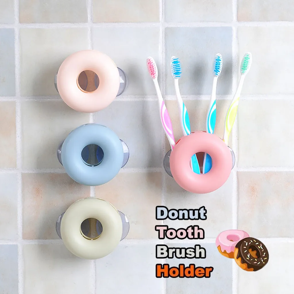 Donut Tooth Brush Dispenser Bathroom Organizer Accessories Tools Holder ...