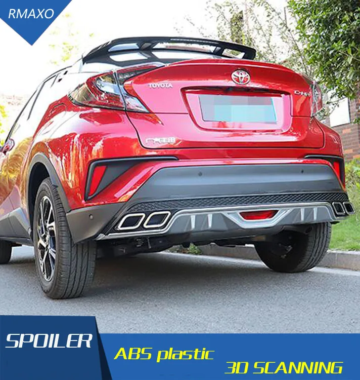 For Toyota CHR Body kit spoiler 2018 2020 For CH R BAck ABS Rear lip ...