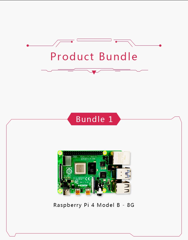 Original Genuine Raspberry Pi 4 Model B 4B 1GB 2GB 4GB 8GB RAM Core 1.5Ghz 4K Micro HDMI ...