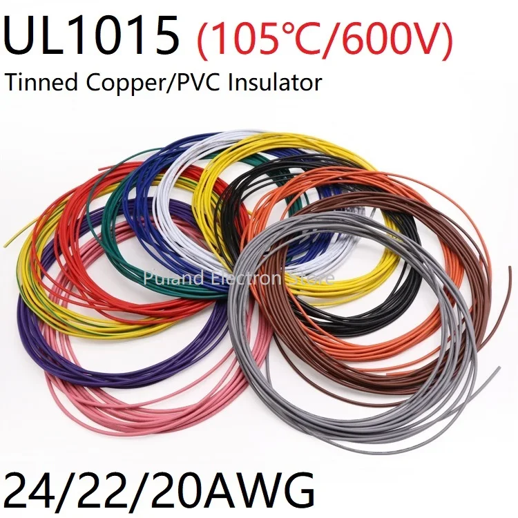 24awg ul1015 pvc fio isolado ofc estanhado cobre elétron condutor cabo lâmpada ambiental diy ...