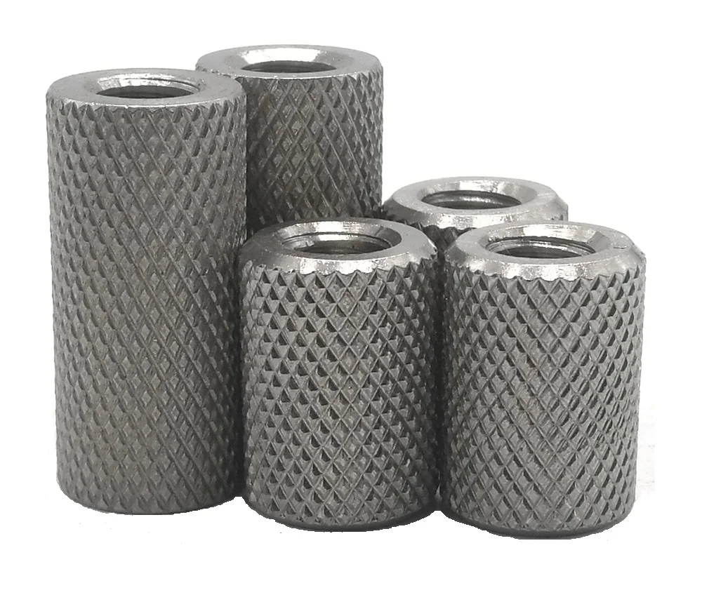 Stainless-steel-long-cylindrical-knurled-nut-hand-twisted-mesh-link ...