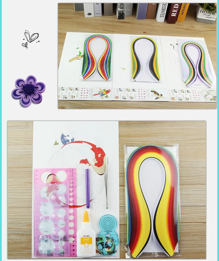 Papier à plier,Papier Quilling modèle A4,pochoirs Origami,papier à ...
