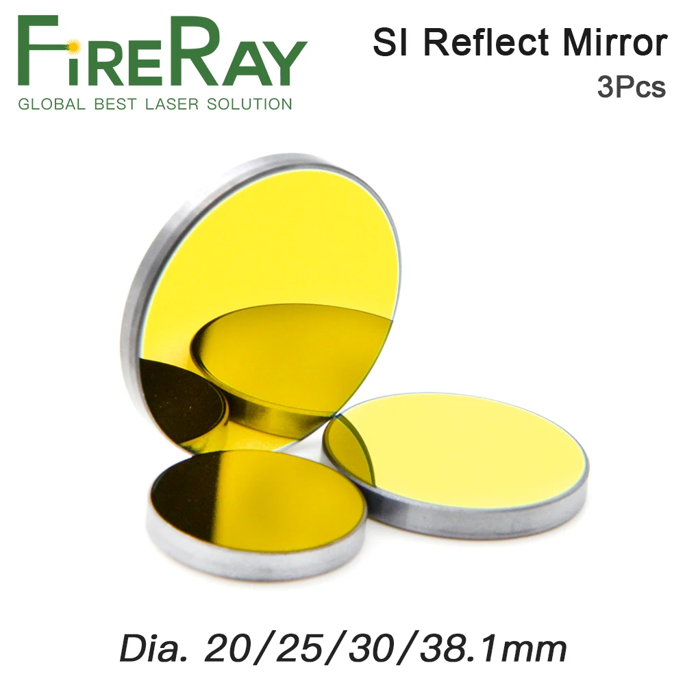 FireRay 3Pcs Co2 Laser Si Reflective Mirror for Laser Engraving Gold ...