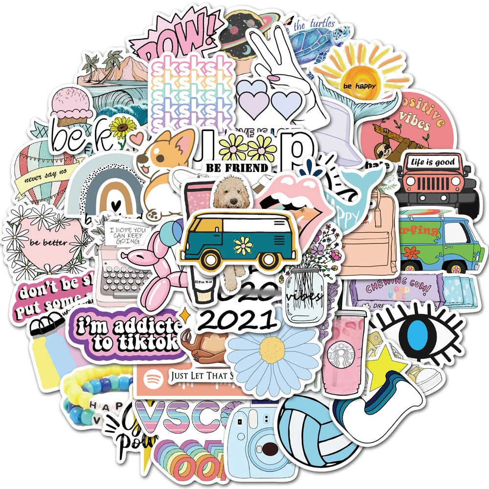 50PCS-Girl-Love-Small-Fresh-VSCO-Stickers-for-Stationery-Laptop-Bicycle ...