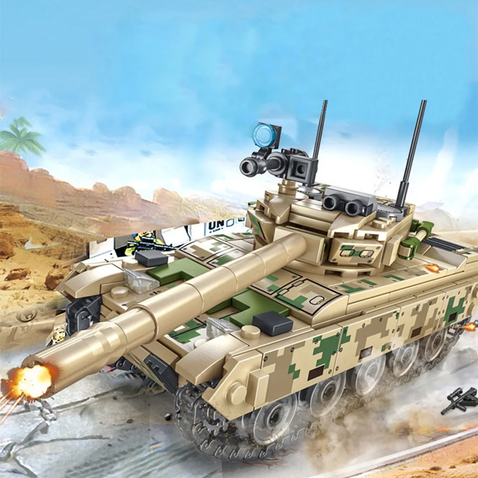 SEMBO Military WW2 Soldiers VT-4 Main Battle Tank Building Blocks Model ...
