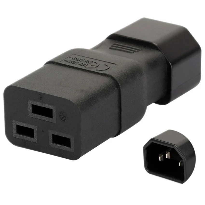Black Copper IEC320 C14 Male to C19 Female Power Socket UPS PDU APC ...