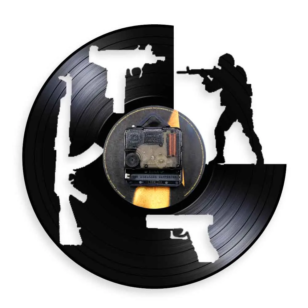 Weapon Pistol Ornament Weapon Pistol Vinyl Record Wall Clock Home Décor ...