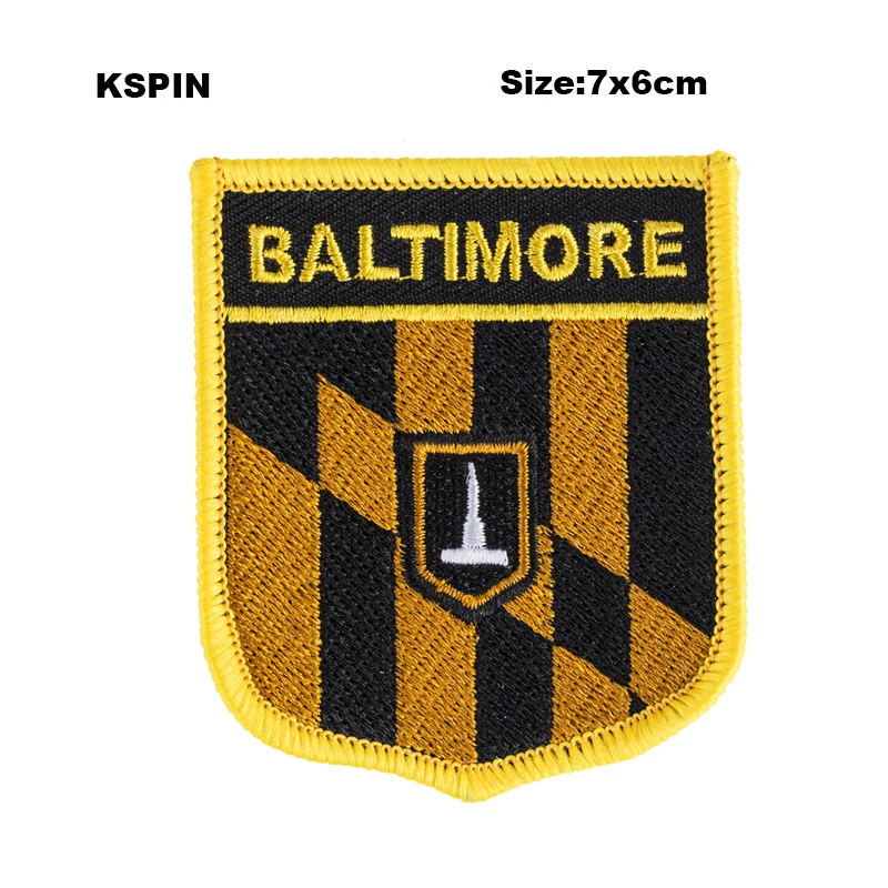 Baltimore Shield Shape Flag patches embroidered flag patches national ...