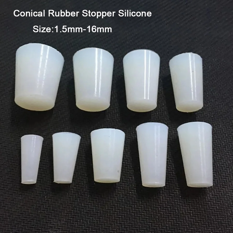 10Pcs Clear / Black Silicone Tapered Plug Seal End Cover Caps Solid ...