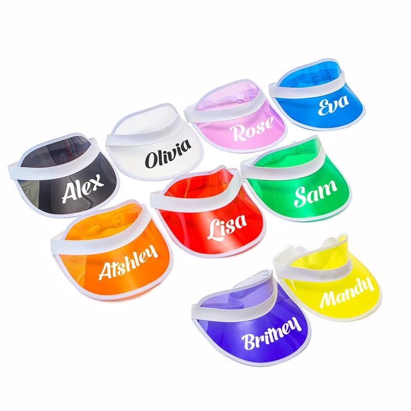 Personalized Custom Plastic Transparent Sun Visors For Wedding Bridal ...