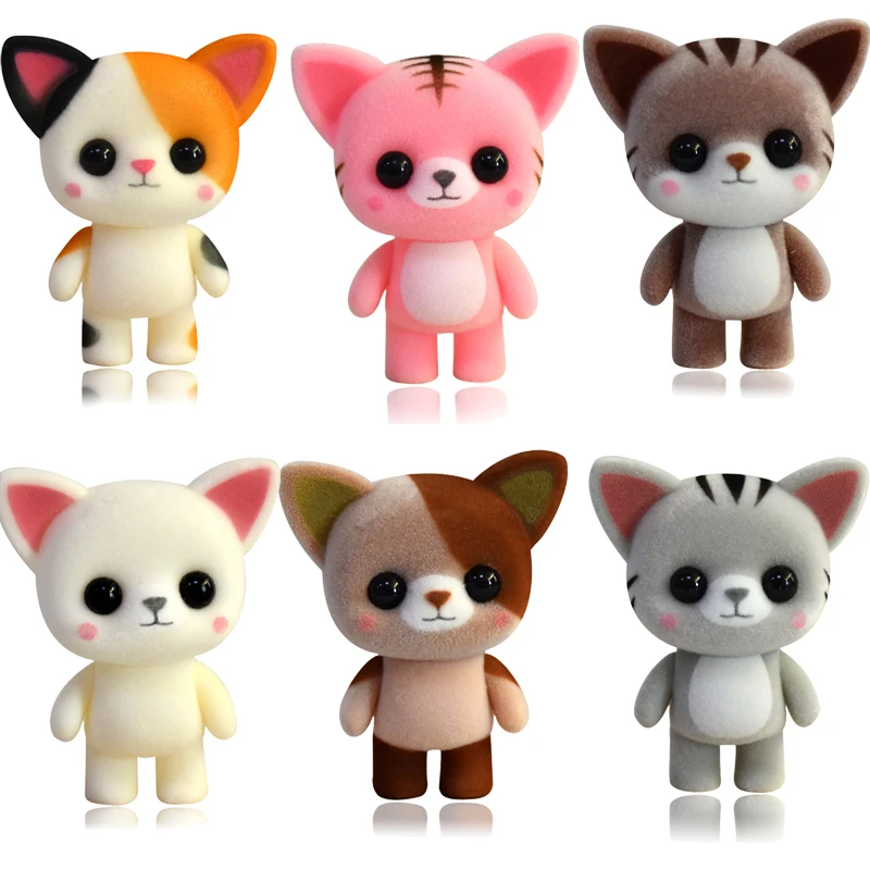 PVC-Cat-Flocking-Doll-Furry-Cat-Panda-Pengiun-Duck-Mini-Animals-Toys ...