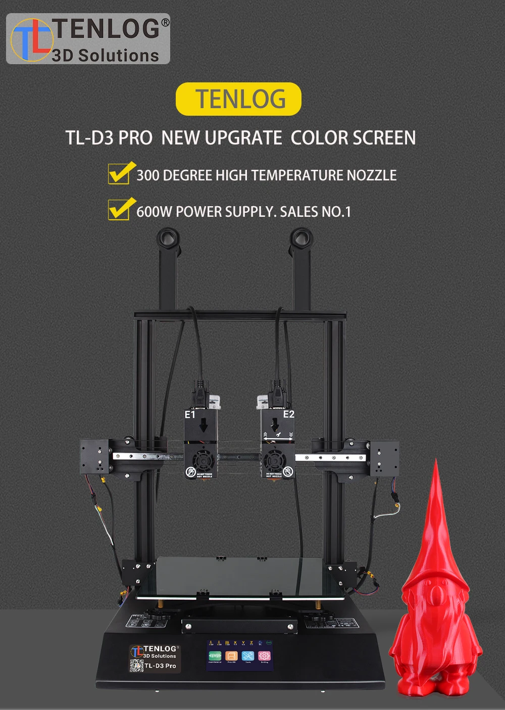 New TENLOG TL-D3 PRO With TMC2208, Independent Dual Extruder 3D Printer ...