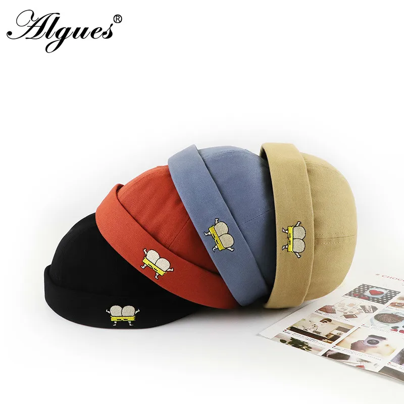 Adjustable Hat Without Brim Mens Vogue Retro Cap Docker Sailor Cap ...