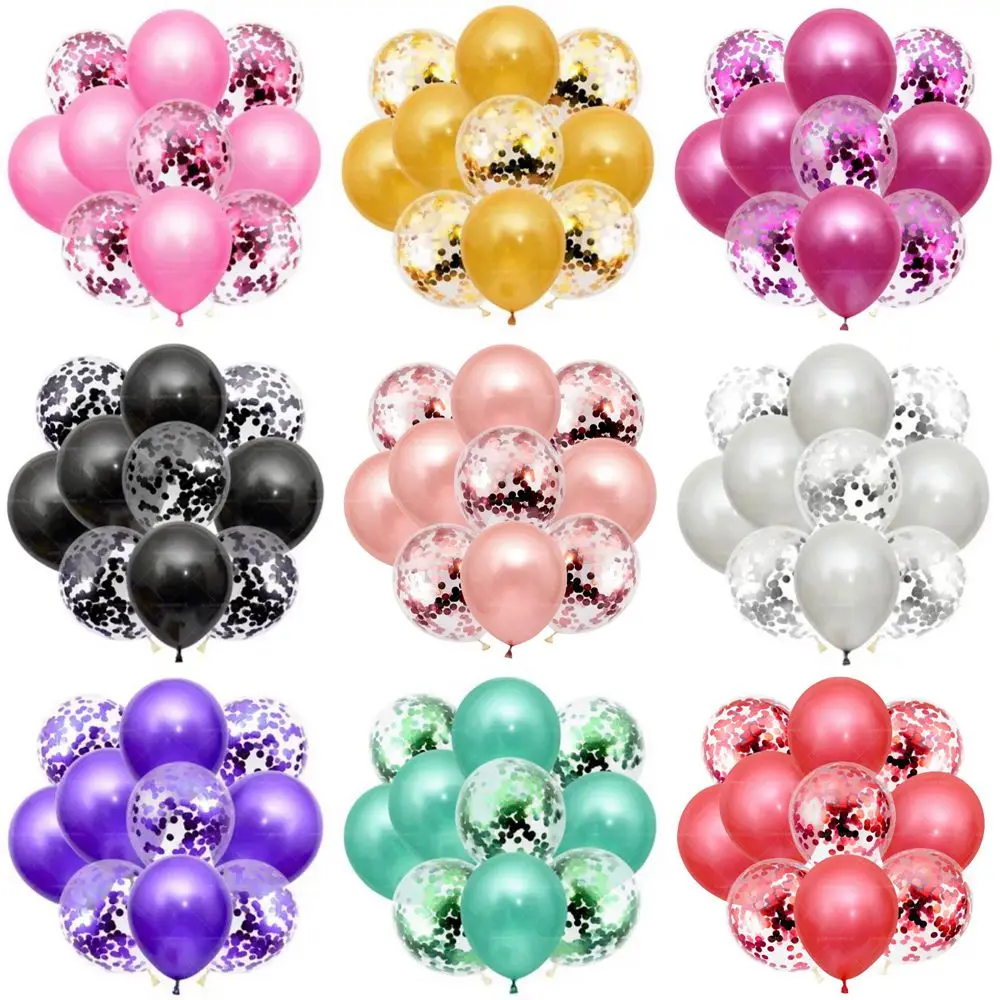 10/50pcs Glitter Confetti Latex Balloons Wedding Decoration Baby Shower ...