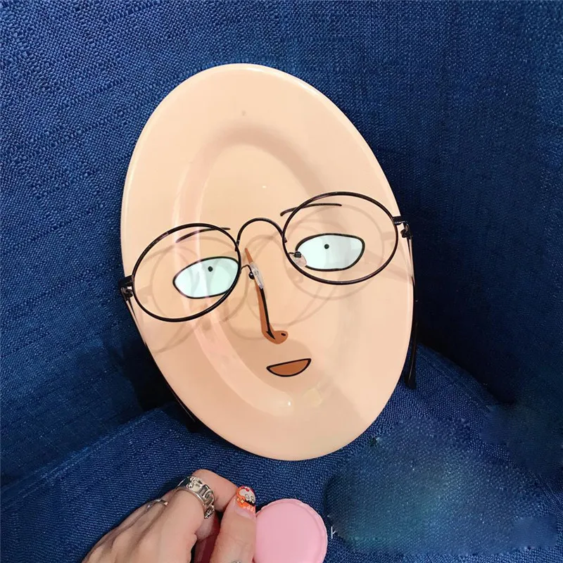Anime Cartoon One punch man Saitama shaven Prize A Saitama Plate Dish ...