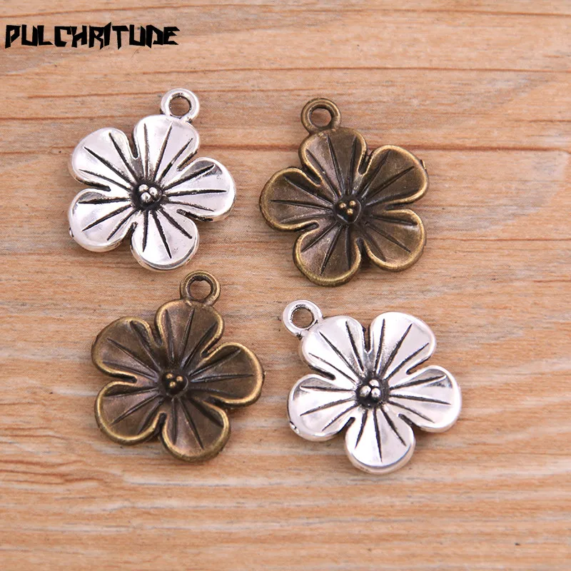 14PCS-20-23mm-New-Product-Two-Color-Flowers-Charms-Pendant-Jewelry ...