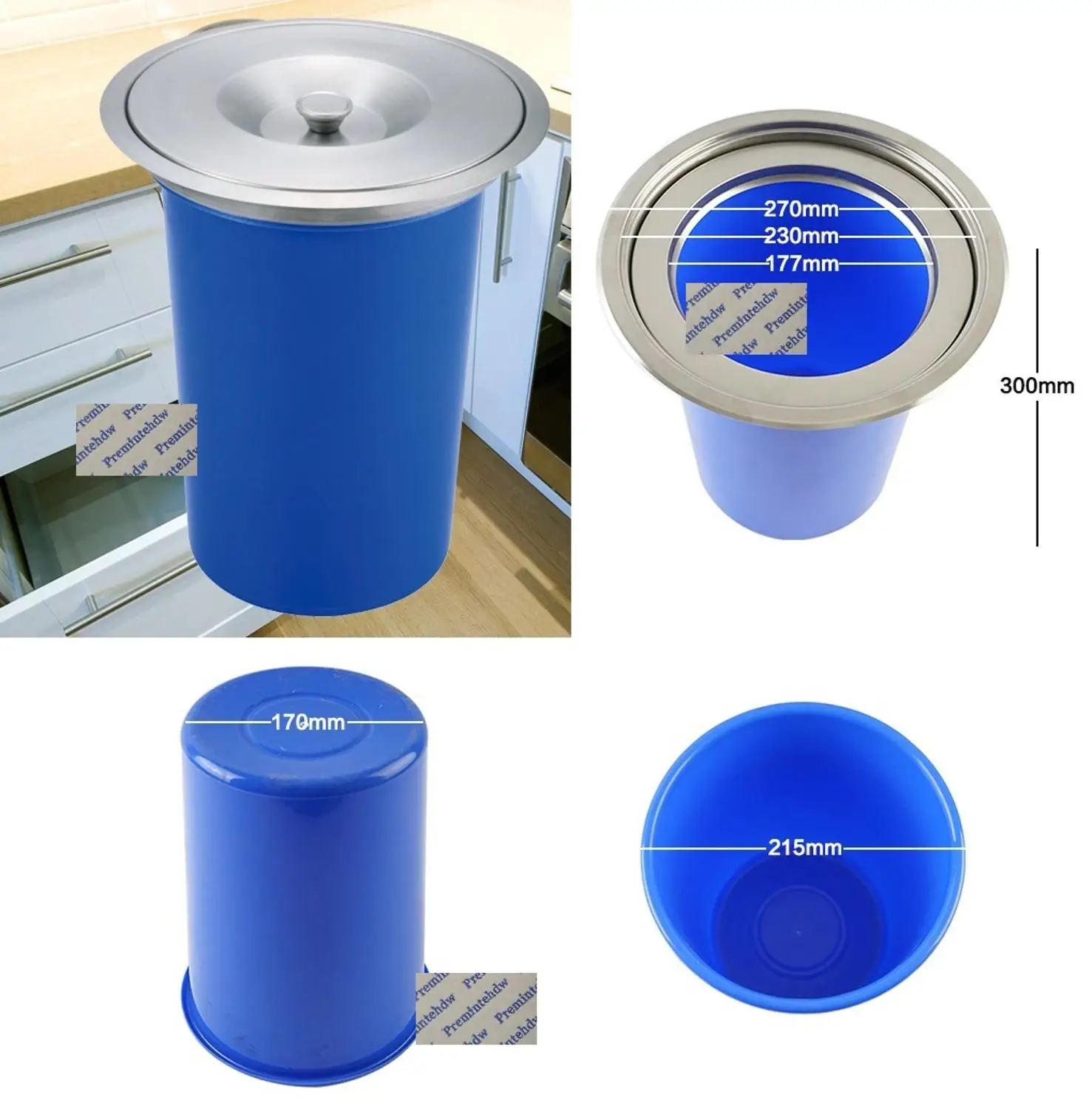 8L-ABS-Kitchen-Bath-Countertop-Bench-Top-Waste-Garbage-Trash-Plastic ...