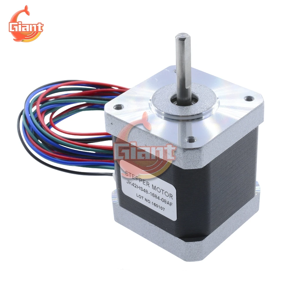 JK42HS48-1684 Nema17 Stepper Motor 2A 12V 1.8° Nema 17 Step Motor 42mm Motor F45Ncm 4-lead for ...