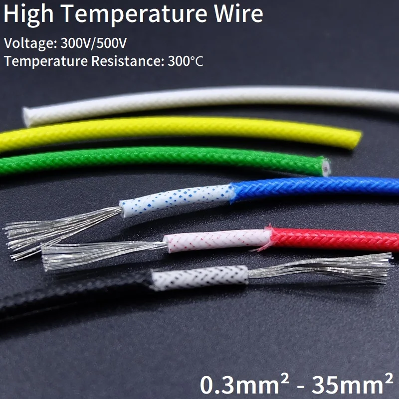 2M/5M High Temperature Resistant Silicone Wire 300°C Soft Copper Cable ...