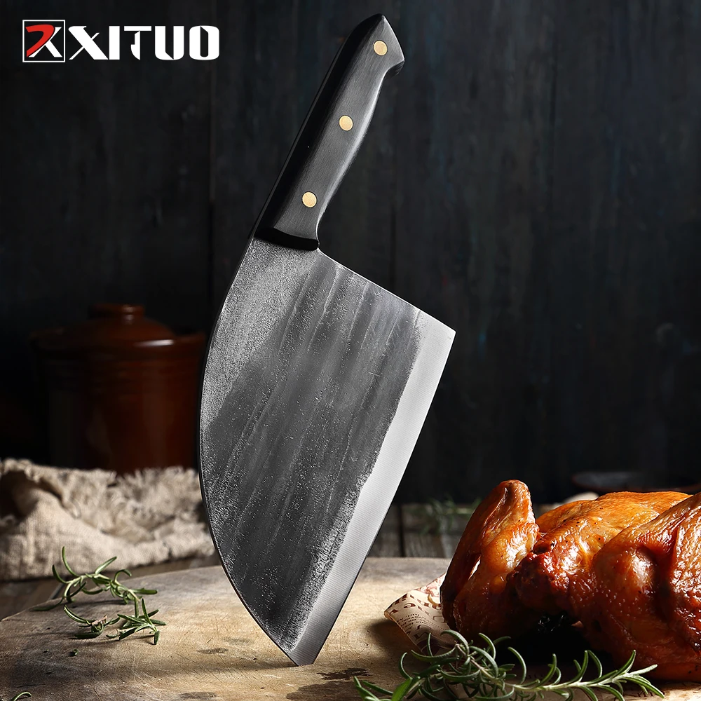 XITUO-Handmade-Forged-Chef-Knife-High-carbon-Clad-Steel-Chinese-Cleaver ...