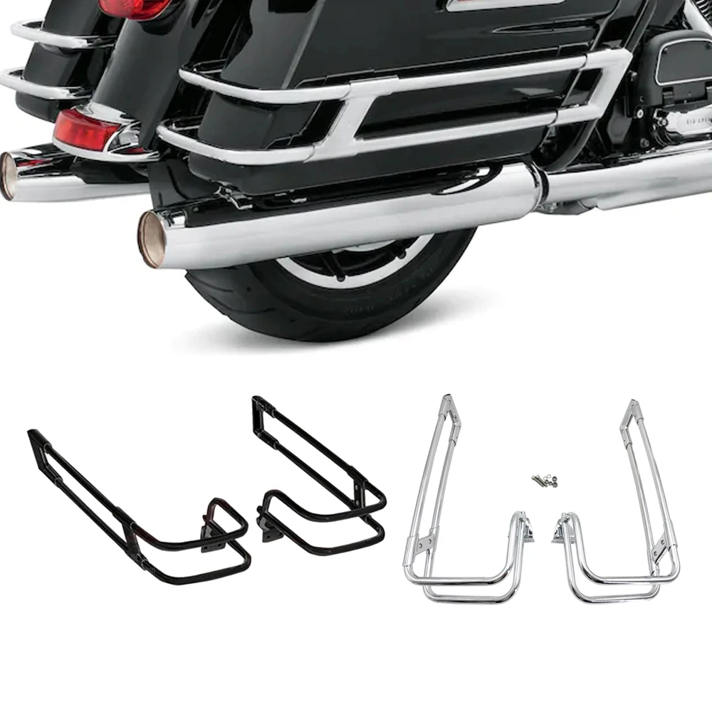 Motorcycle-Saddlebag-Guard-Rails-Chrome-For-Harley-Touring-models-2014 ...