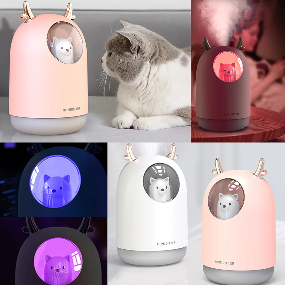 Ultrasonic Air Humidifier 300ml Adorable Pet Ultrasonic Cool Mist Aroma ...