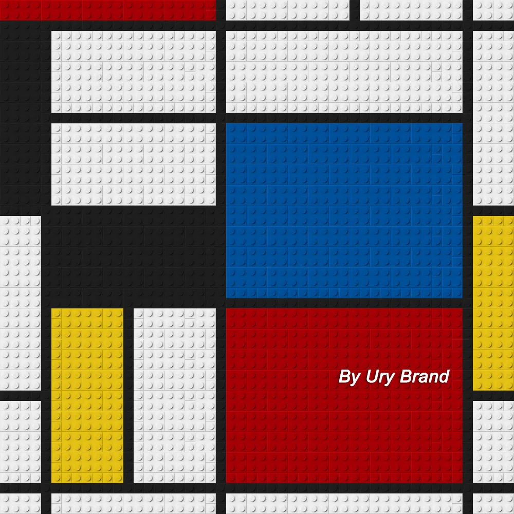 Pixel Art Retro Mondrian Style Mosaic DIY Pop Home Famous Decorative ...