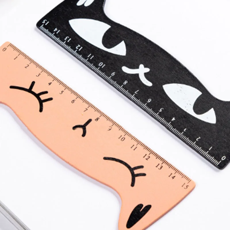 Wooden Rulers Cute Cartoon 1Pcs Cat Shape Ruler Kids School Supplies 4 ...
