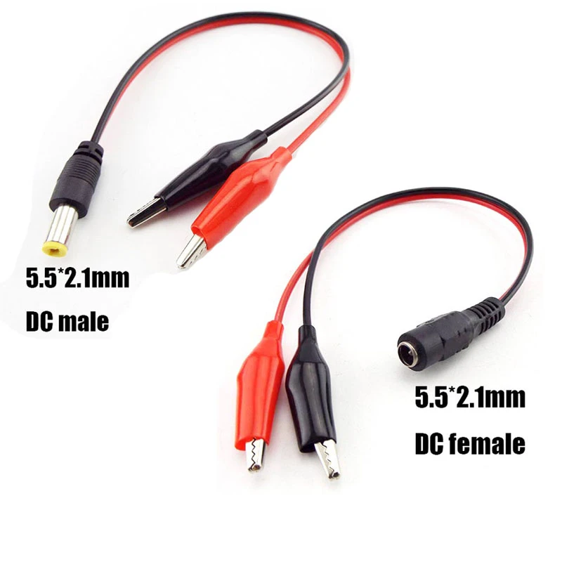 Dc Male Female Jack Connector Alligator Clips Crocodile Wire 12v Power ...