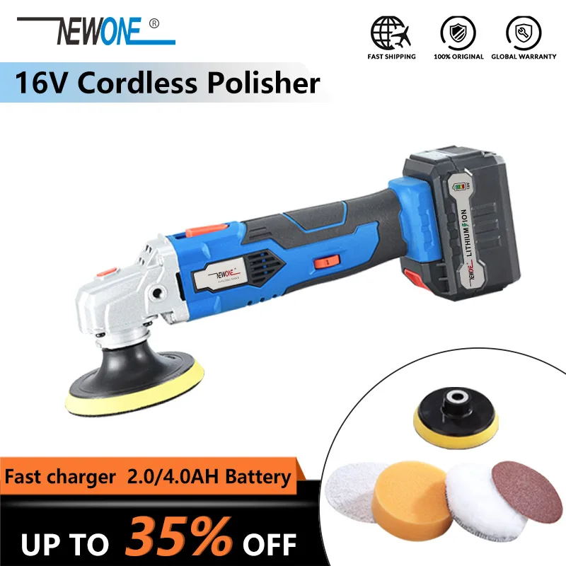 NEWONE 16V Cordless Power Tool Li ion battery Polisher car shoe floor Polishing machine Cleaning ...