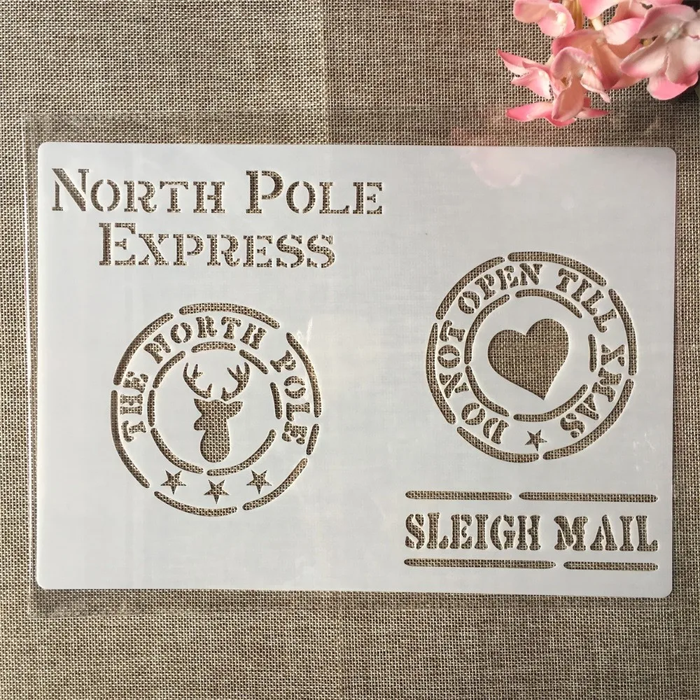 A4 29cm North Mail Stamp DIY Layering Stencils Wall Painting Scrapbook ...