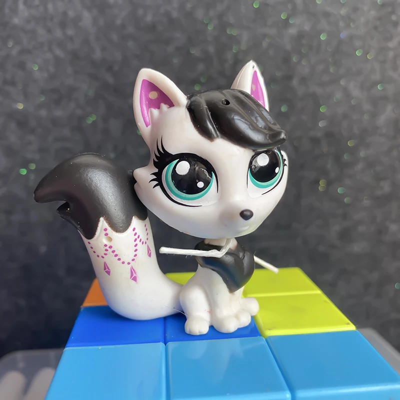 Lps cães pet shop coleção figura collie branco preto gato esquilo ...