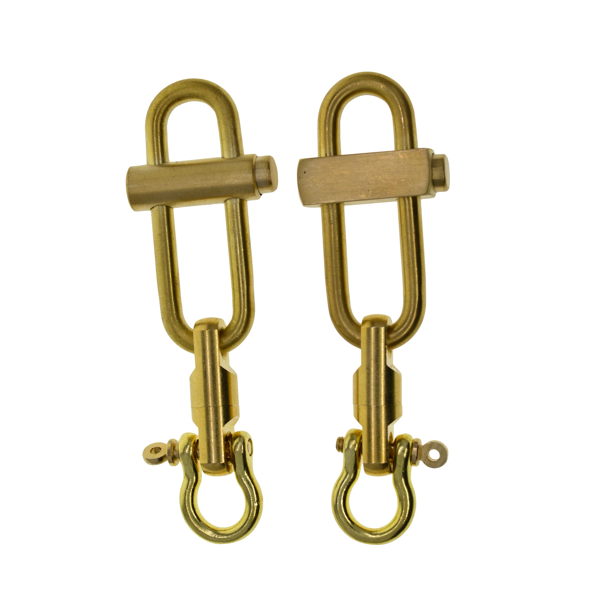 Super-fine-Heavy-duty-Solid-brass-Oval-round-snap-slide-lock-Carabiner ...