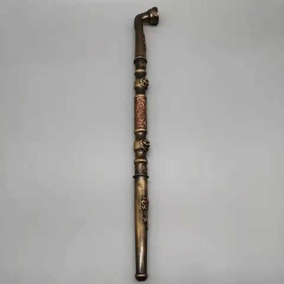Chinese brass arrowhead inlaid with floral extension brass big ...