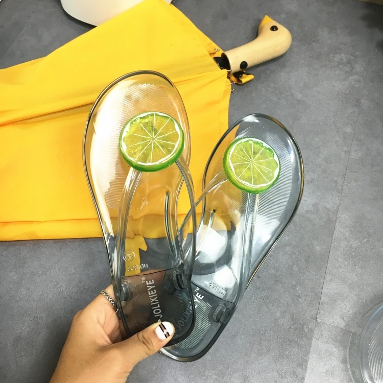 Chanclas transparentes de pvc para mujer, Sandalias planas de Color ...
