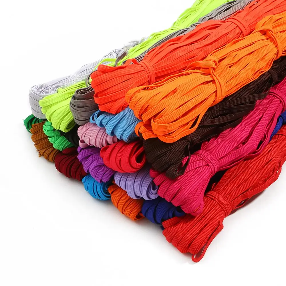 5M-6mm-Flat-Elastic-Band-Thread-Cord-Rope-Rubber-Band-Elastic-Bands ...