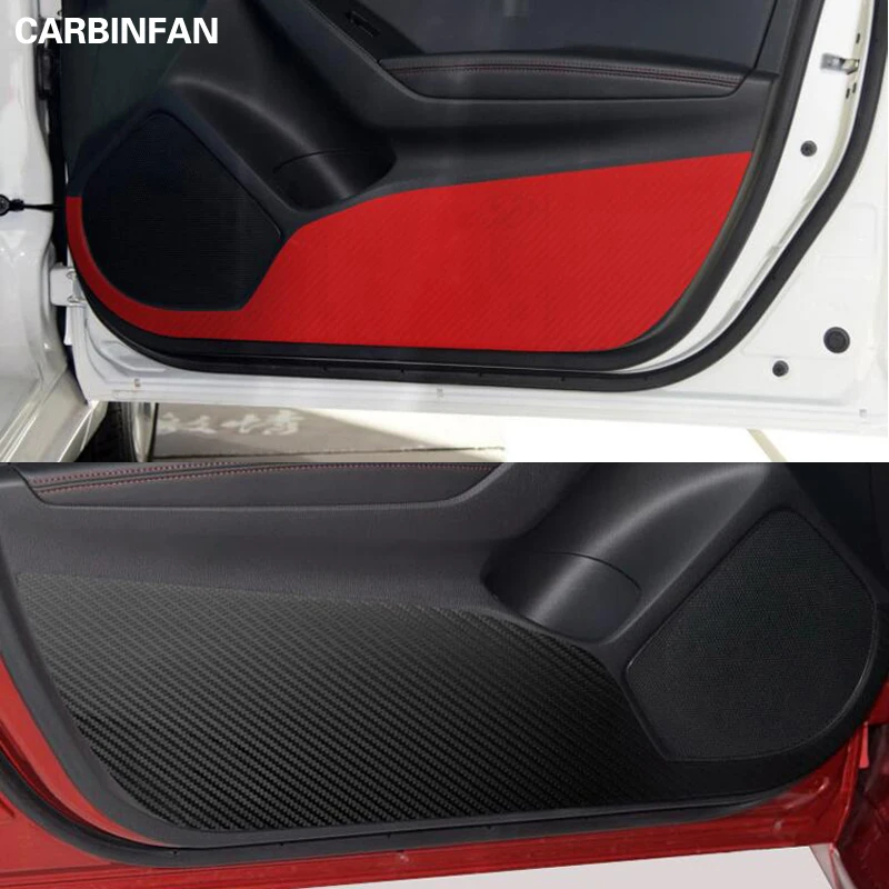 Car Styling Side Door Inner Decal Anti-kick Protective Carbon fiber ...